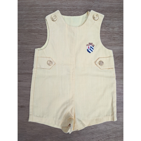 Vintage | Bottoms | Vintage Baby Yellow Shortalls Sleeveless 2 Months ...